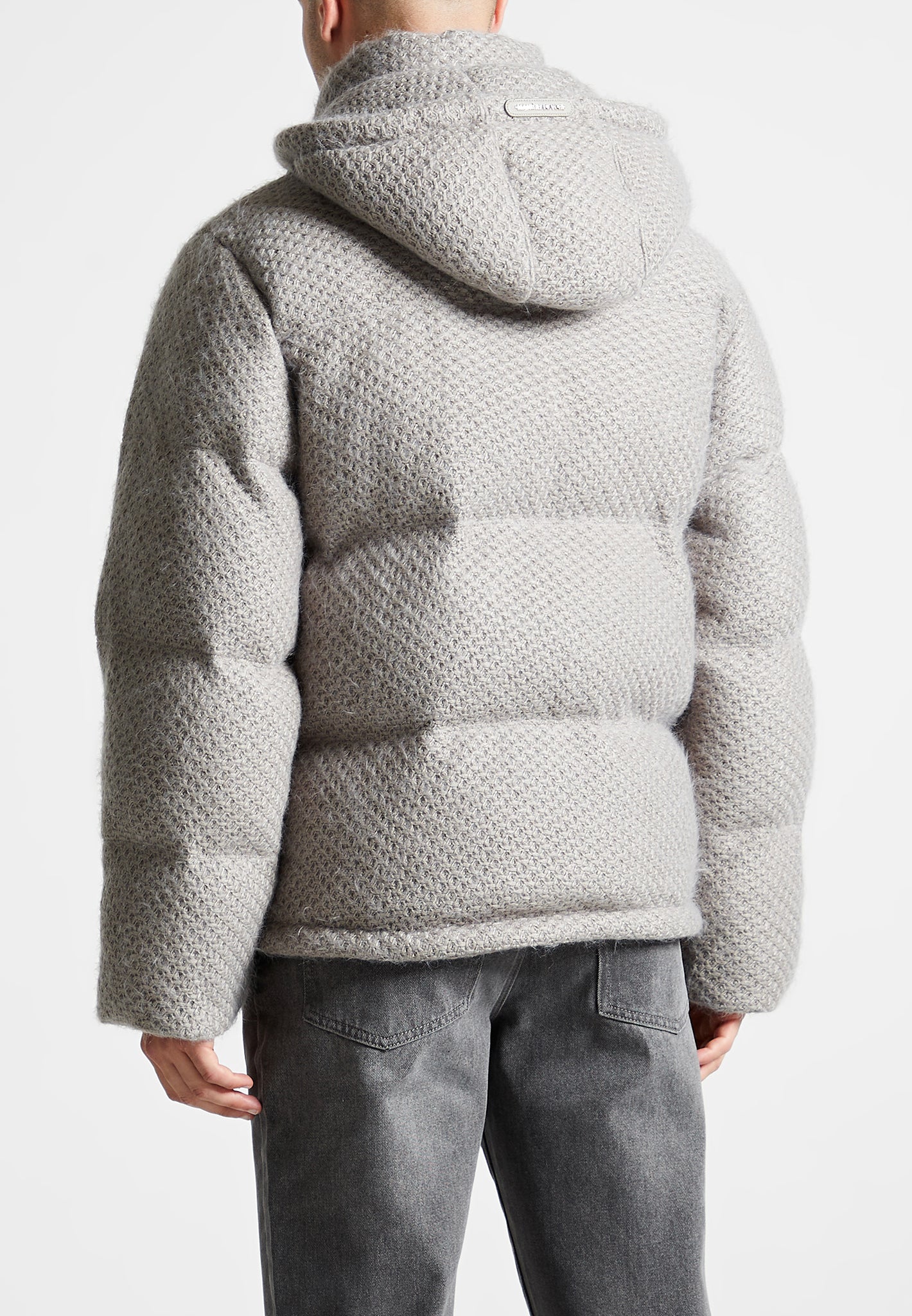 Textured Knit Puffer Jacket - Grey | Manière De Voir