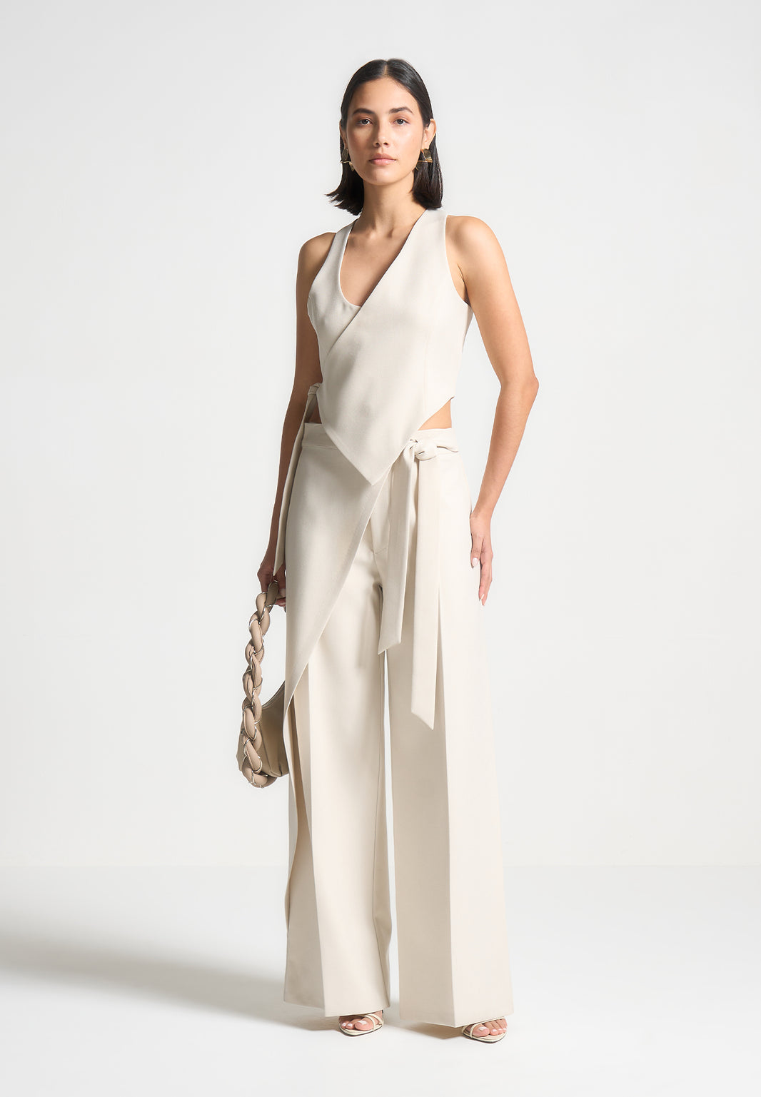 Tailored Wrap Waistcoat - Beige | Manière De Voir