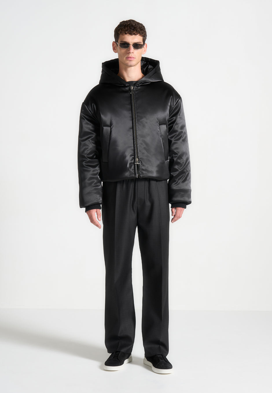 Velvet & Satin Varsity Jacket - Brown | Manière De Voir