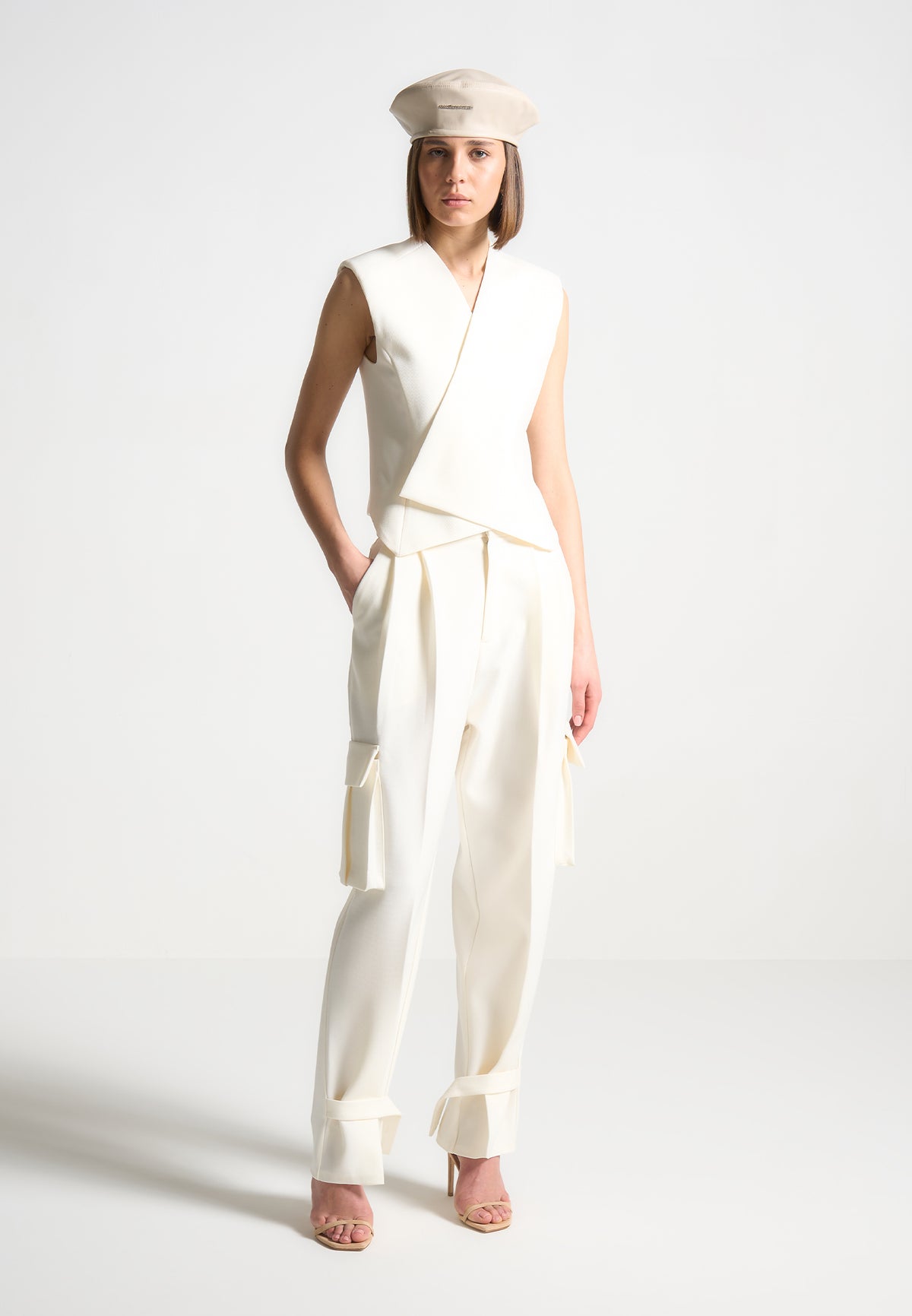 Tailored Wrap Waistcoat - Cream | Manière De Voir